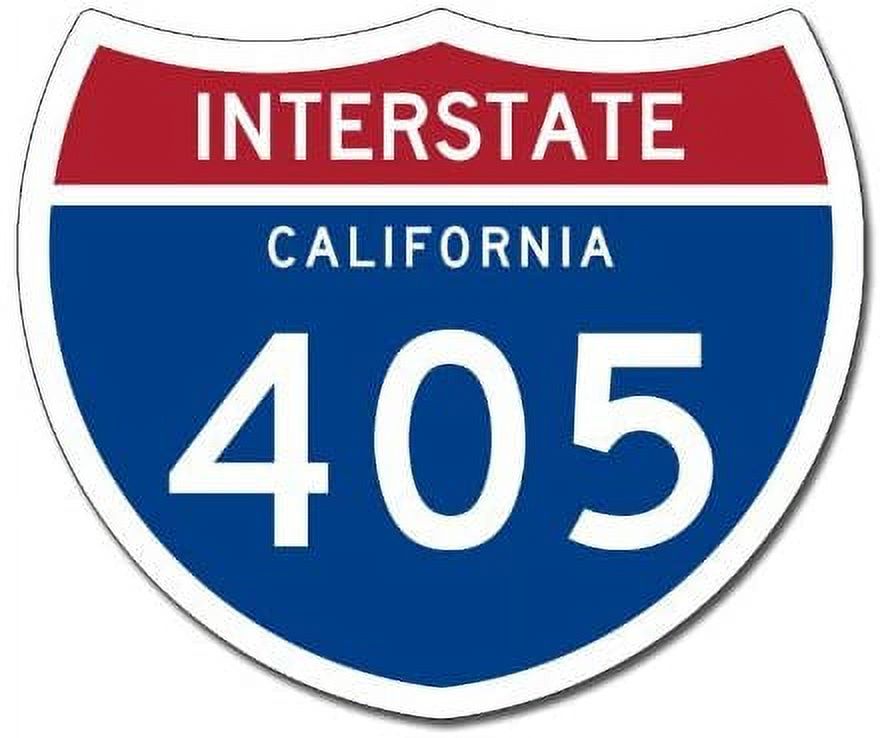 Interstate 405 Freeway Sign Shaped Bumper 3M Reflective sticker| Los ...