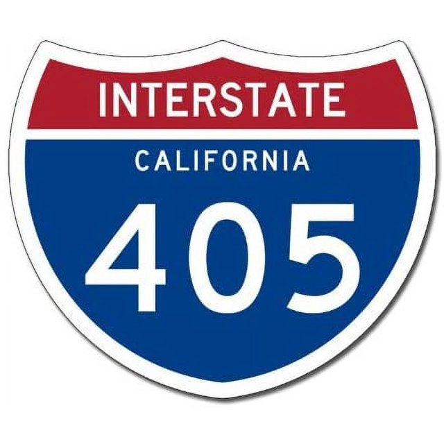 Interstate 405 Freeway Sign Shaped Bumper 3M Reflective sticker| Los ...