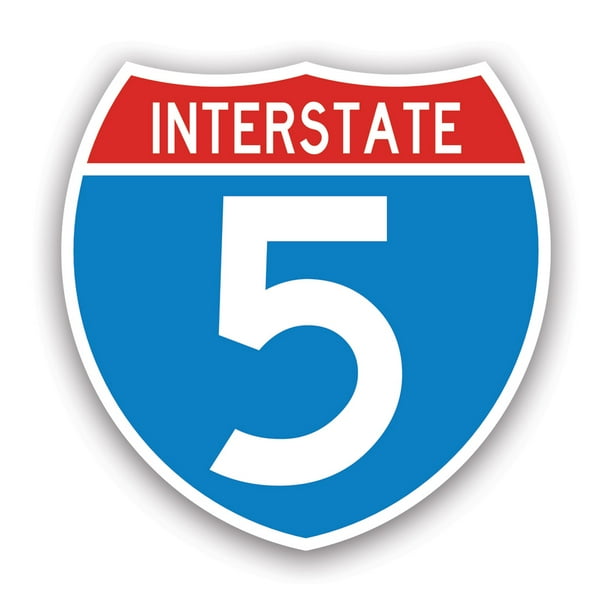 Interstate 5 Highway Sign Sticker Decal - Self Adhesive Vinyl ...