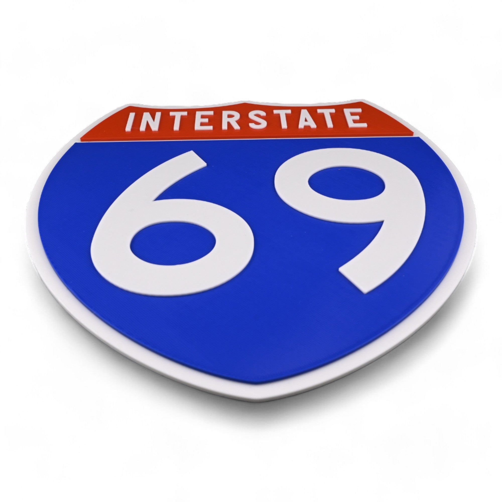 Interstate 69 Road Sign Replica | 8.53 x 8.54 Inches | Blue with White ...
