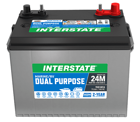 Interstate Batteries, Dual-purpose Absorbed Glass Mat Group 24M-AGM-A ...