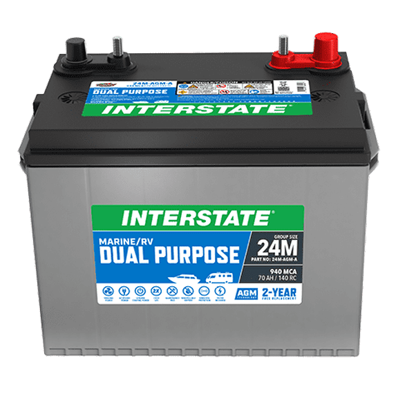 Interstate Batteries, Dual-purpose Absorbed Glass Mat Group 24M-AGM-A ...
