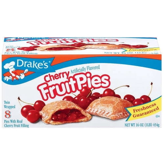 Drakes Cherry Fruit Pies, 8 ea - Walmart.com