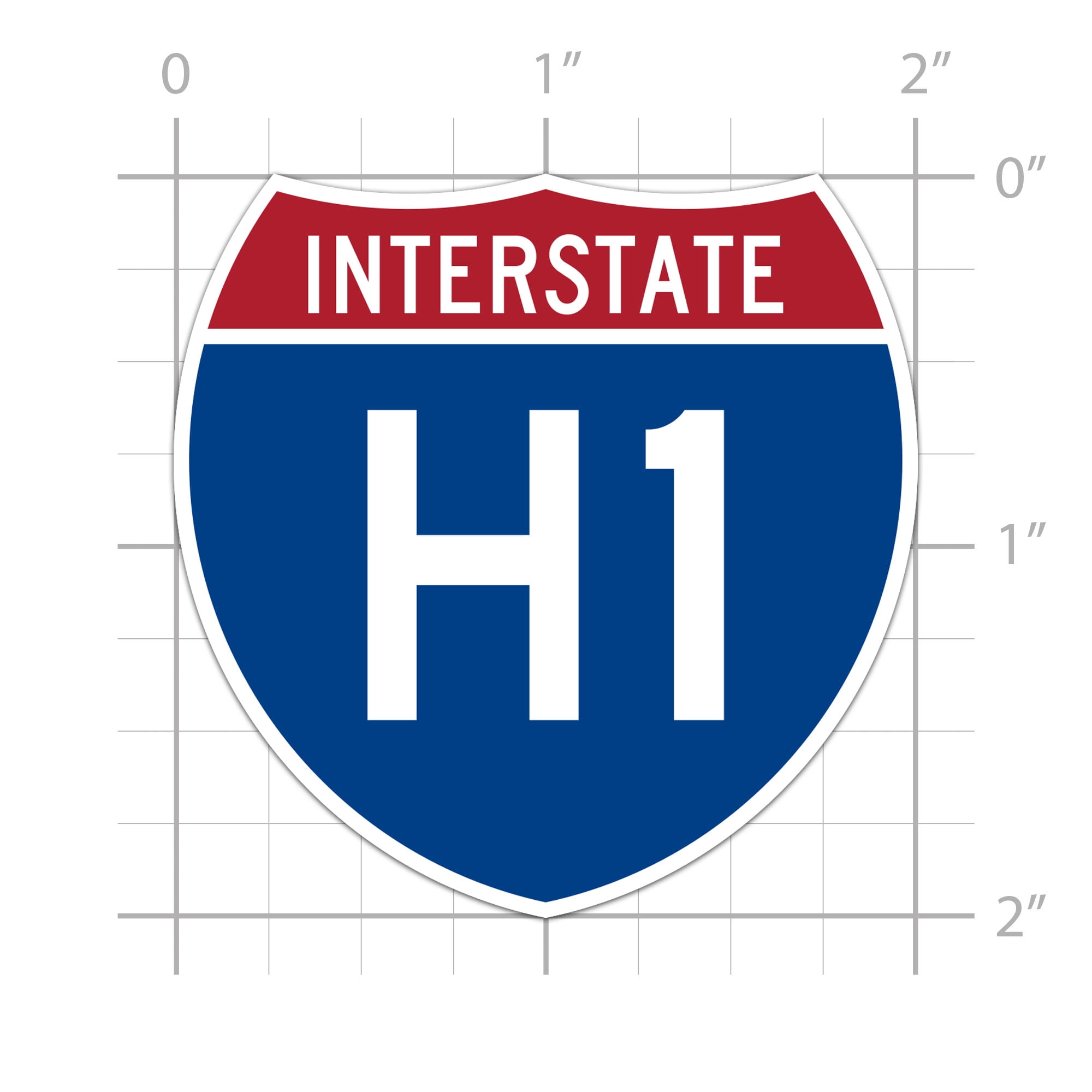 Interstate H-1 H1 Sticker for water bottle phone tumbler hard ...