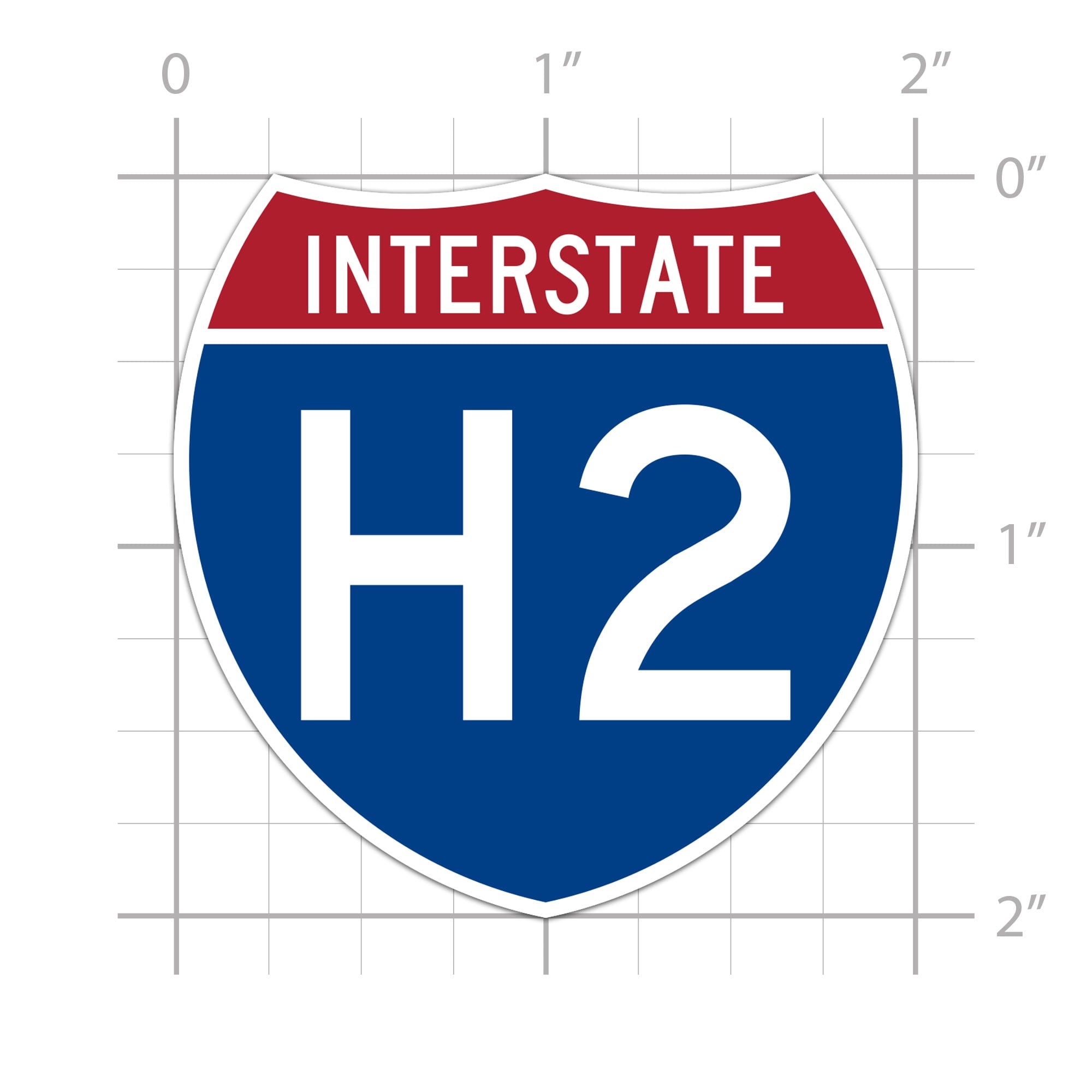 Interstate H-2 H2 Sticker for water bottle phone tumbler hard ...