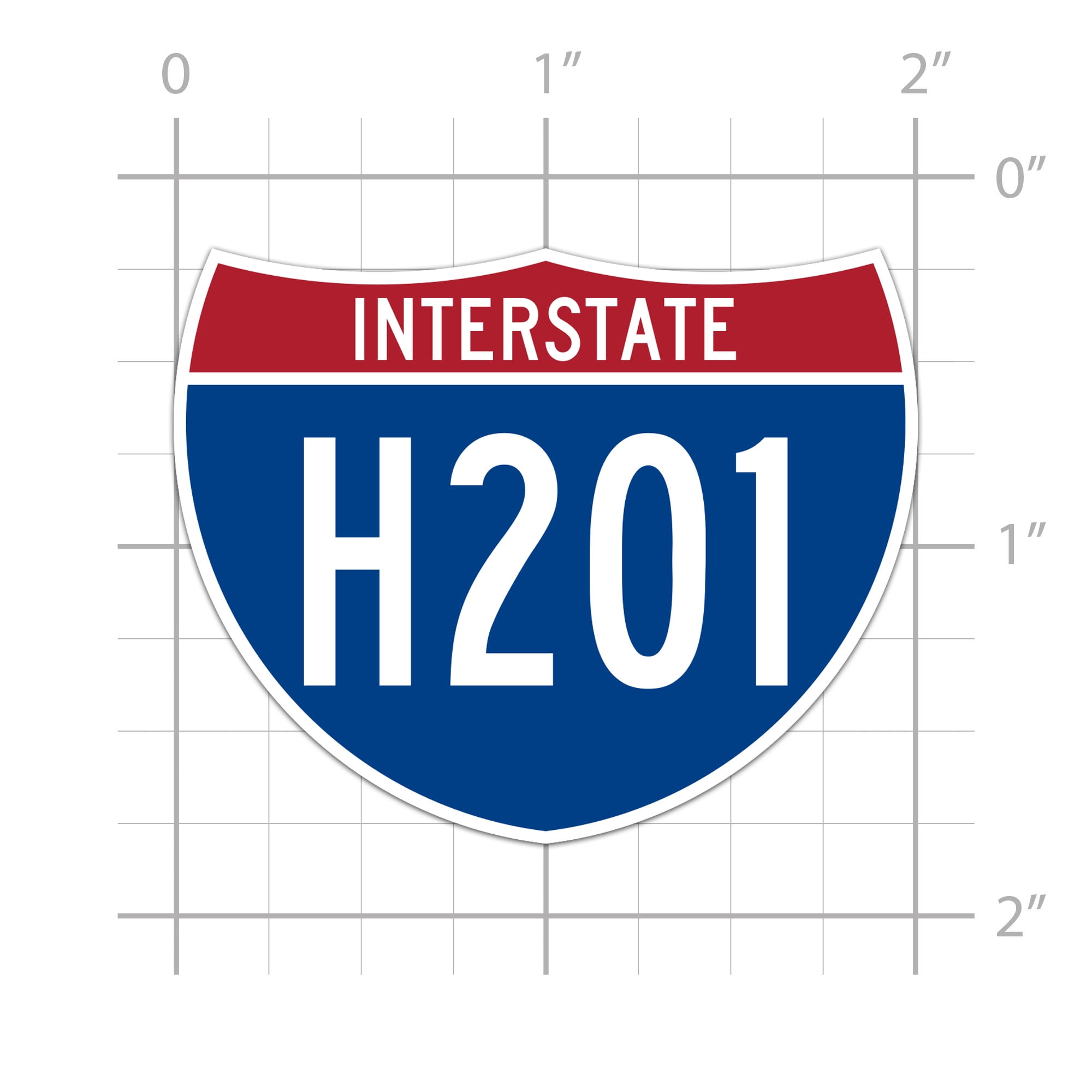 Interstate H-201 H201 Sticker for water bottle phone tumbler hard ...