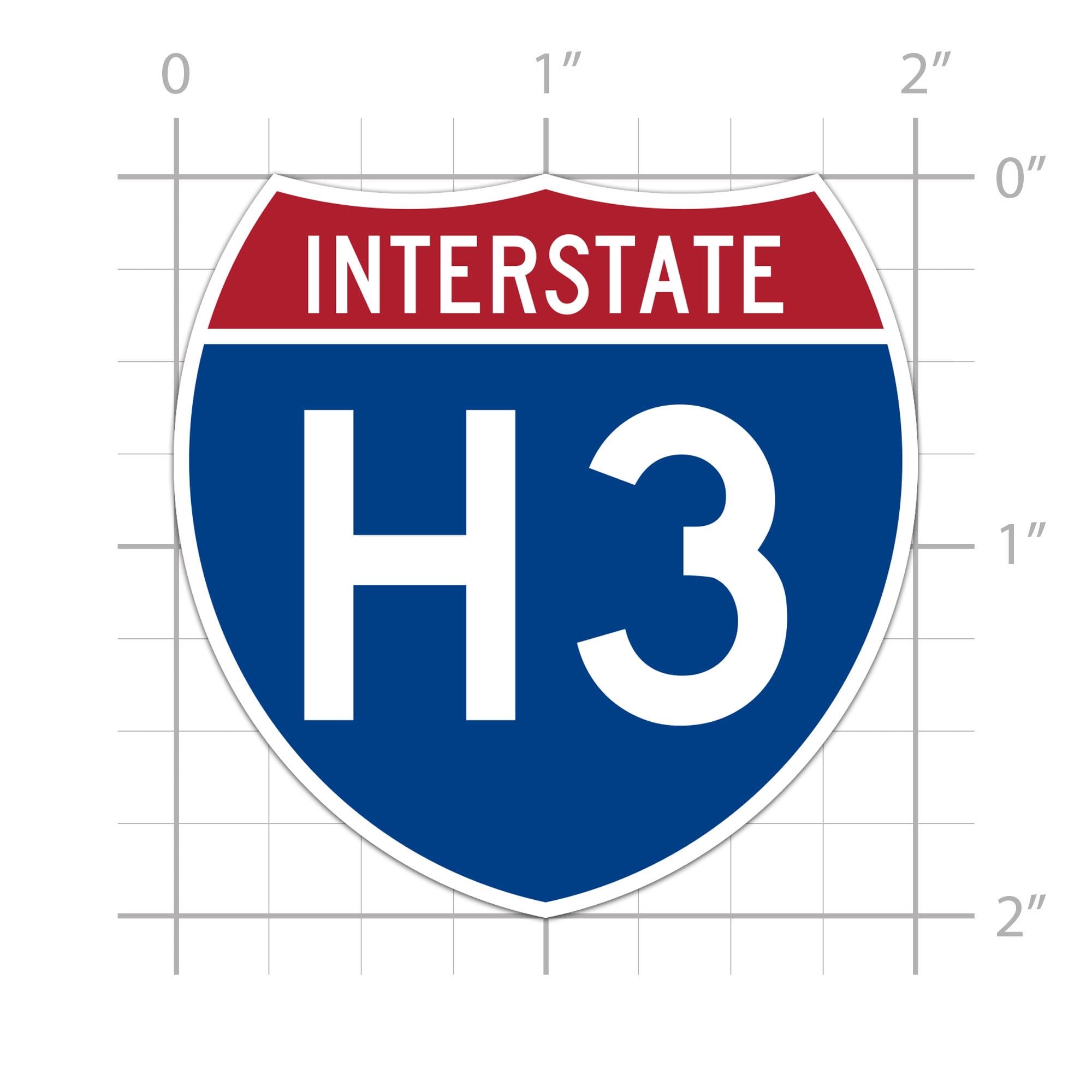 Interstate H-3 H3 Sticker for water bottle phone tumbler hard ...