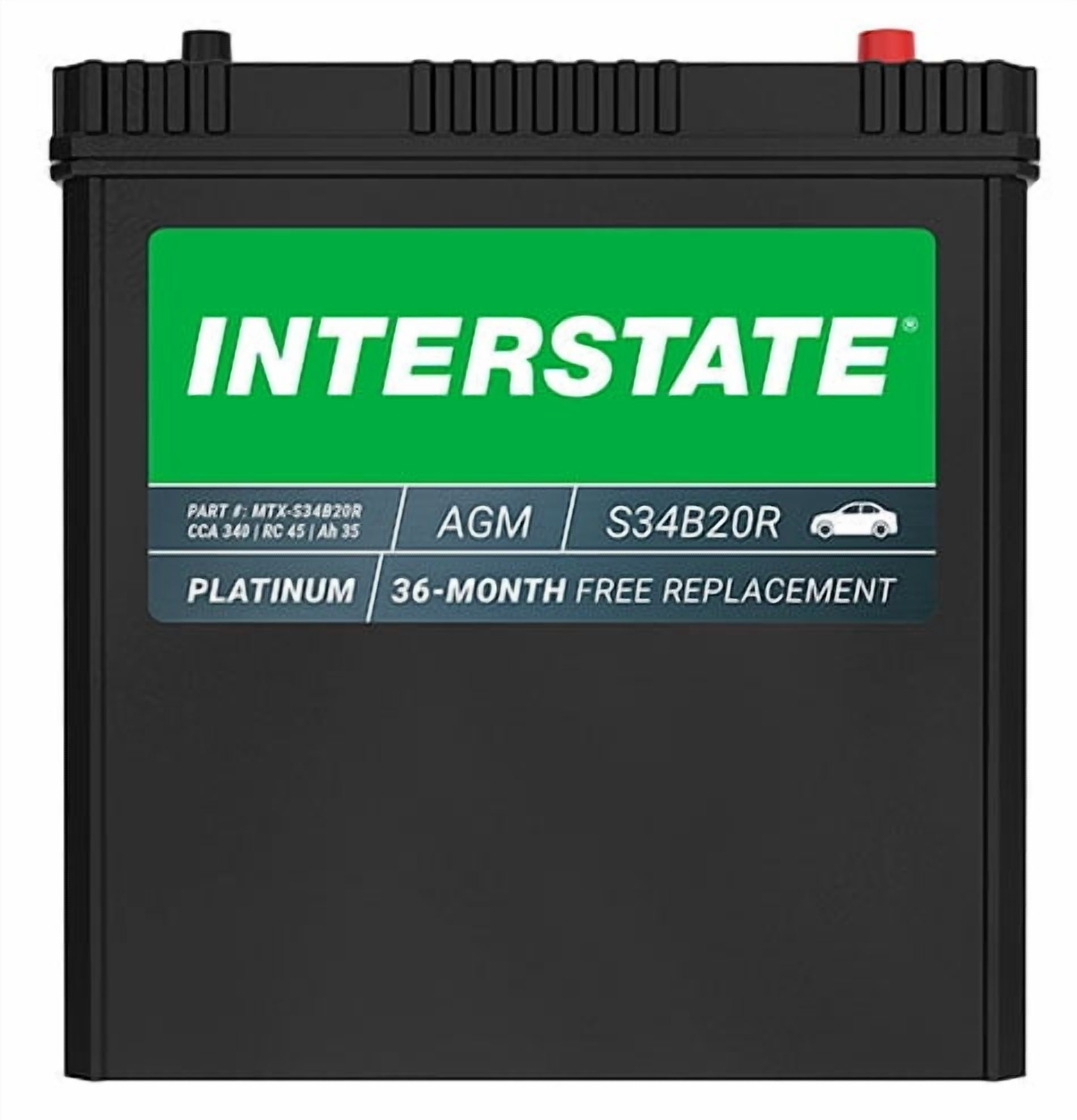 Interstate MTX Series Automotive Battery, Group Size S34B20R, 12 Volt ...