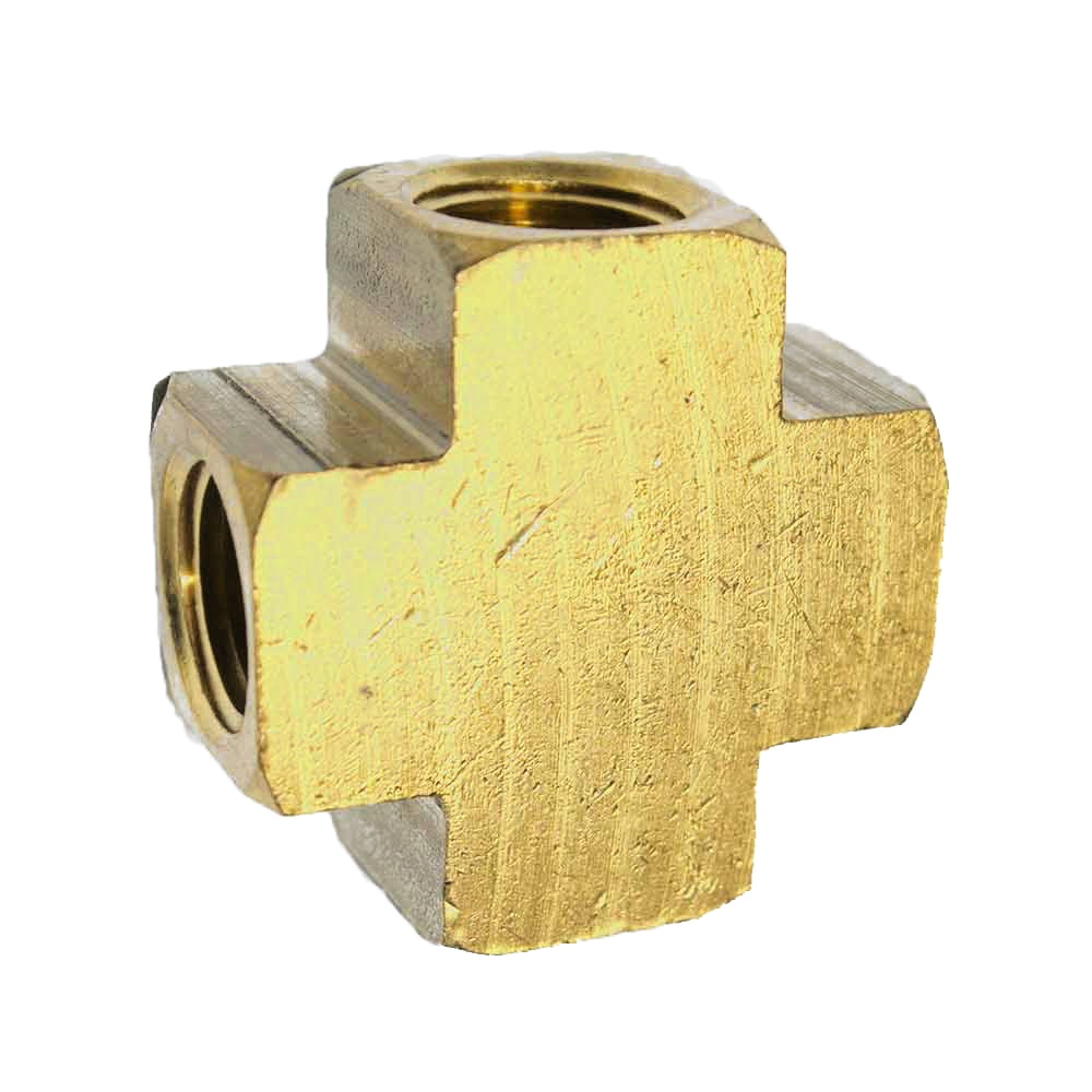 4 Way Brass Cross Fitting - 1/4" NPT Thread Threaded - Walmart.com