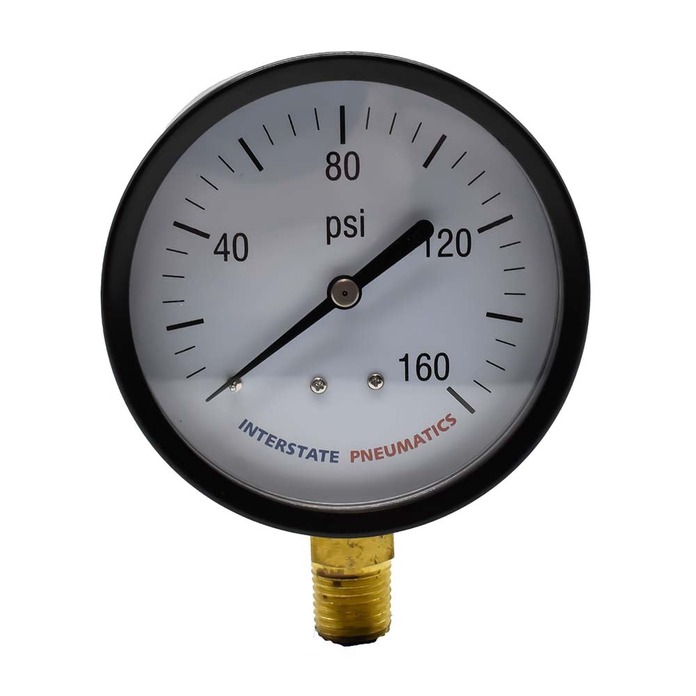 Interstate Pneumatics G2032-160 Pressure Gauge 160 PSI 3 Inch Diameter ...