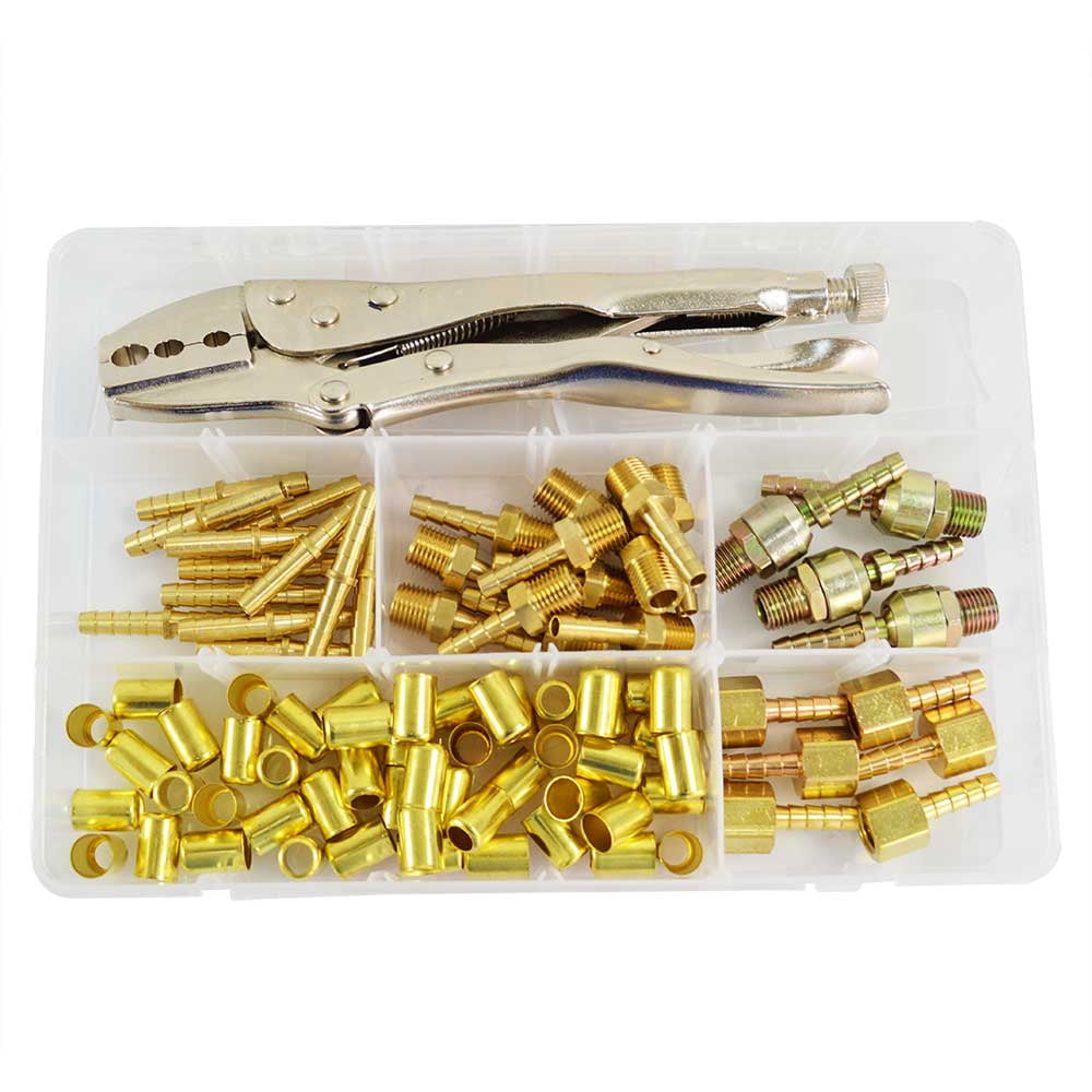 Interstate Pneumatics Hose Repair Kit - Crimp Tool with Fittings for 1/ ...