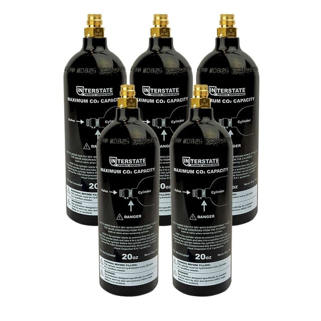 Interstate Pneumatics WRCO2-CL20-5PK 20 Oz. CO2 Pin Valve Cylinder Tank ...
