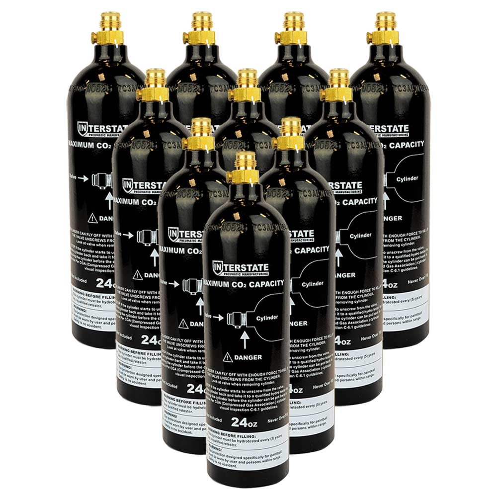Interstate Pneumatics WRCO2-CL24-10PK CO2 Pin Valve Cylinder Tank ...