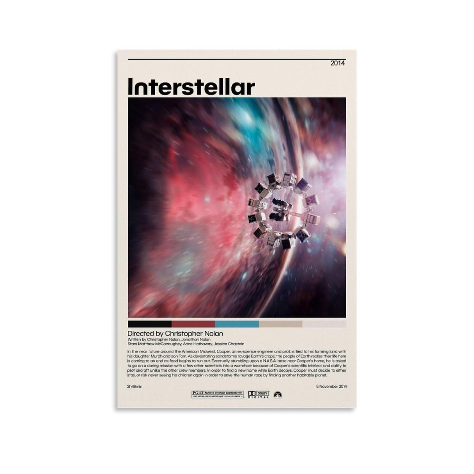 Interstellar Minimalist Movie Poster Vintage Poster Canvas 90s Wall Art ...