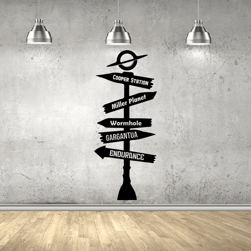 Interstellar Movie Pathway Map Sign Signage Cartoon Wall Sticker Art ...