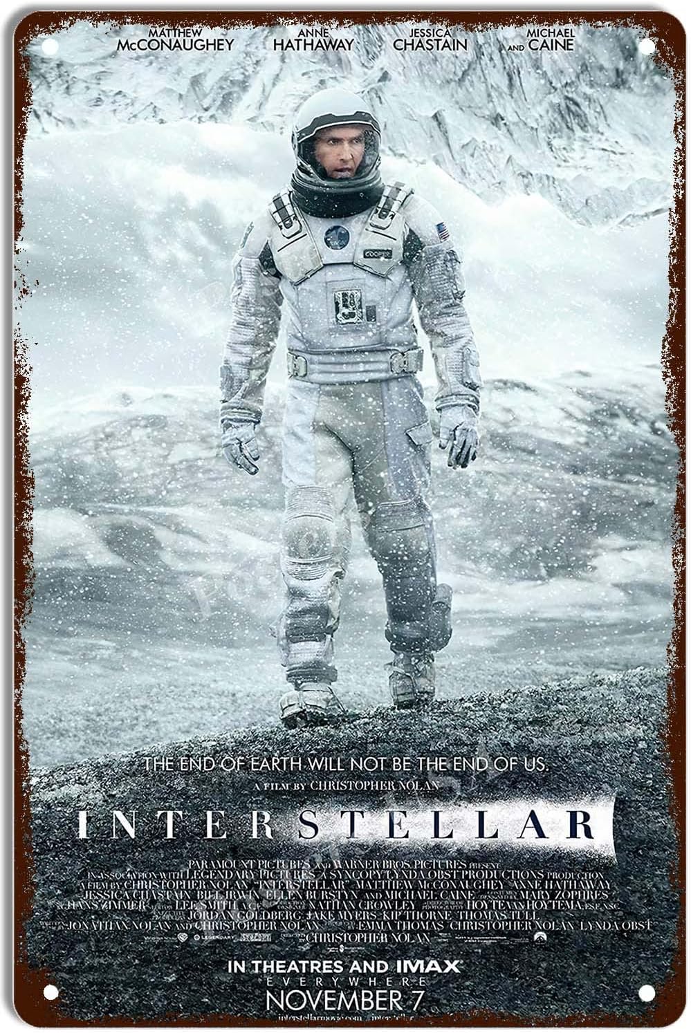 Interstellar Movie Poster Metal Sign Vintage Tin Signs Wall Decor ...