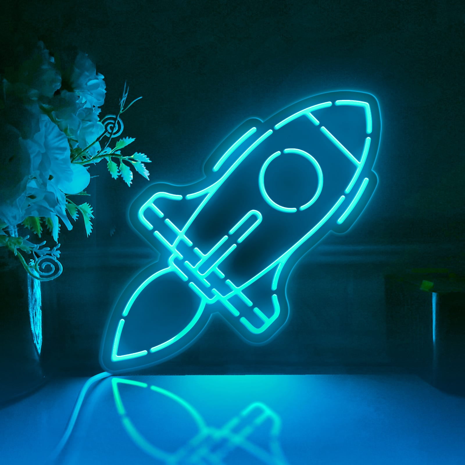 Interstellar Rocket Ship Led Light Box, Dimmable Neon-Like Light Signs ...