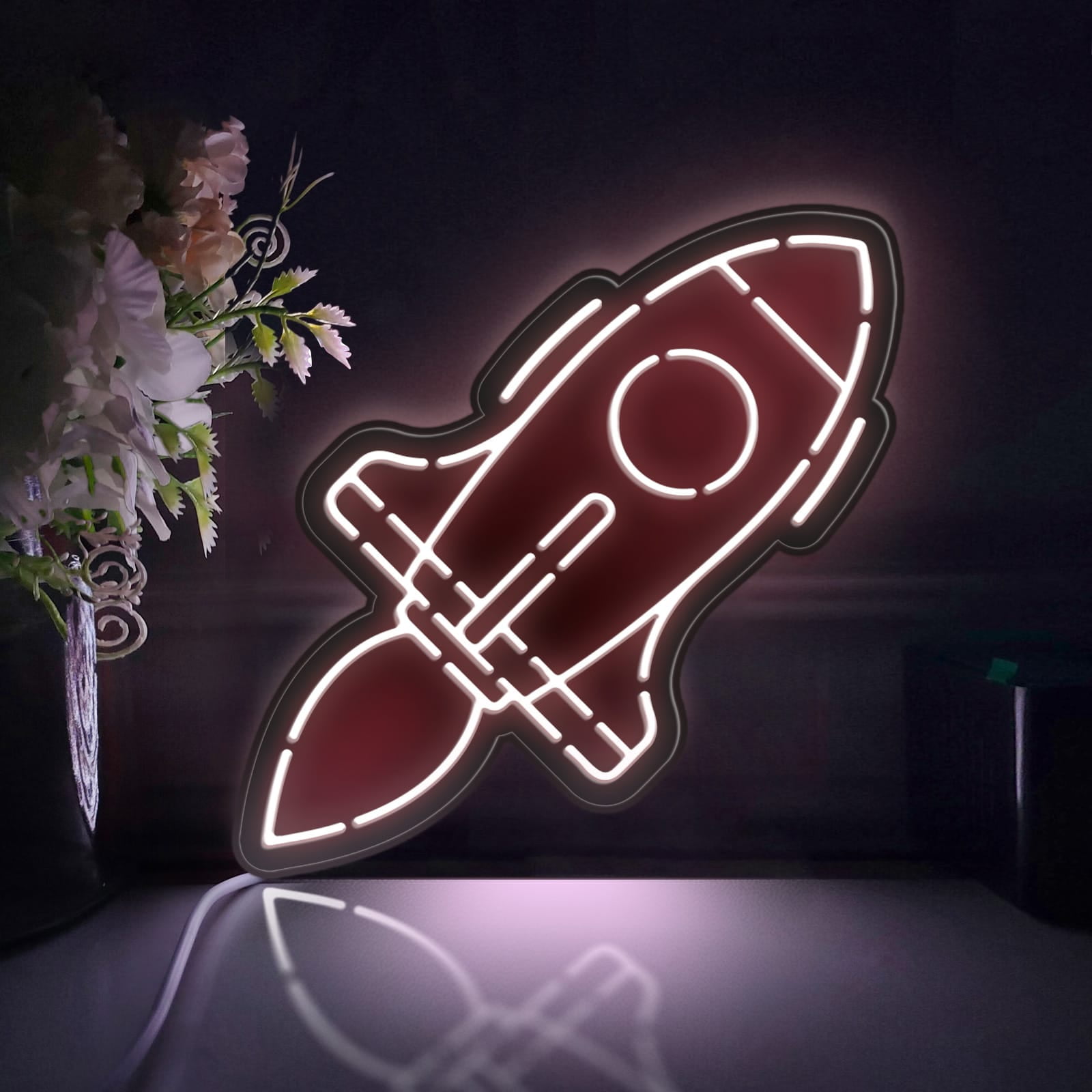 Interstellar Rocket Ship Led Light Box, Dimmable Neon-Like Light Signs ...