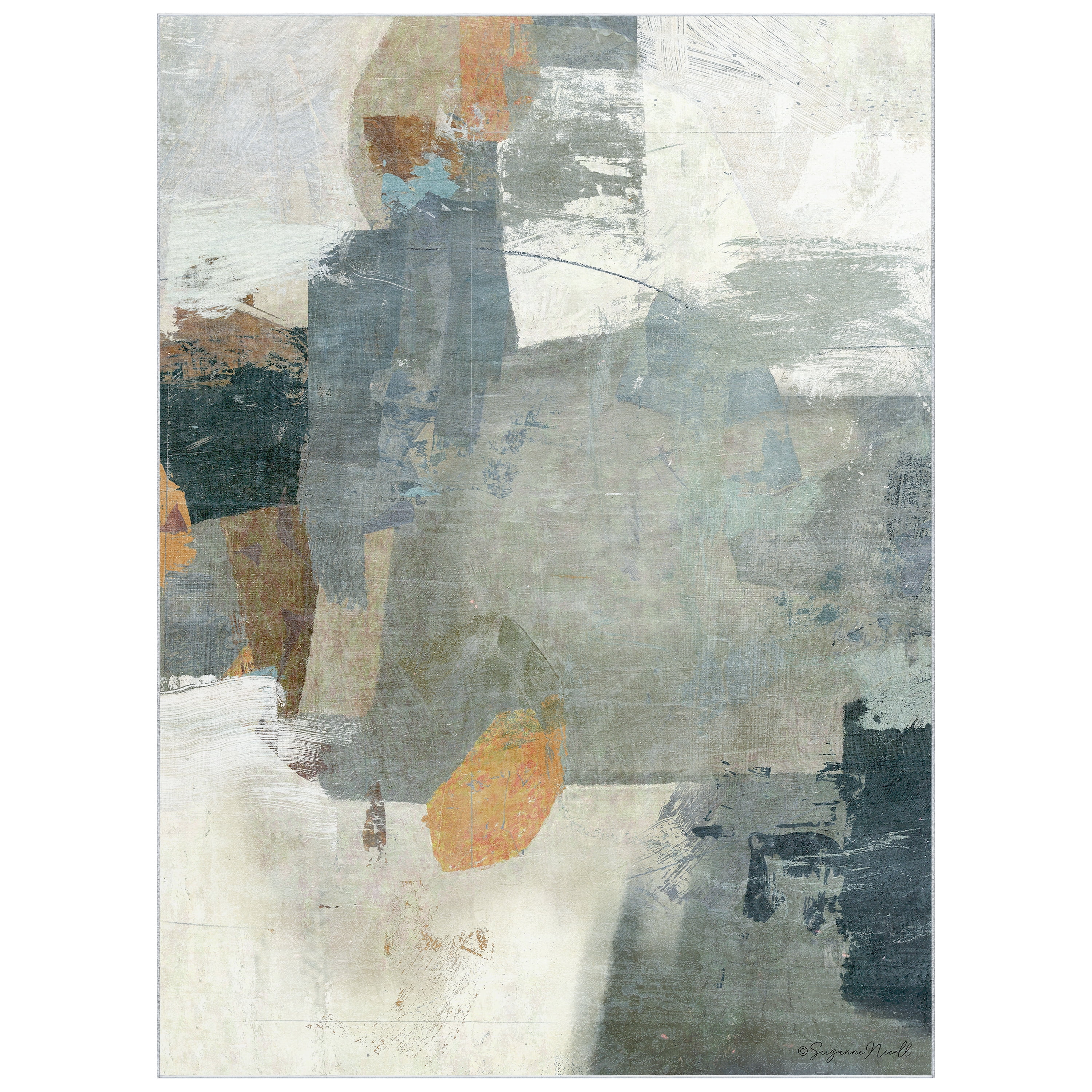 Interstellar Washable Abstract Art Area Rug size 8'x10', Power-loomed ...