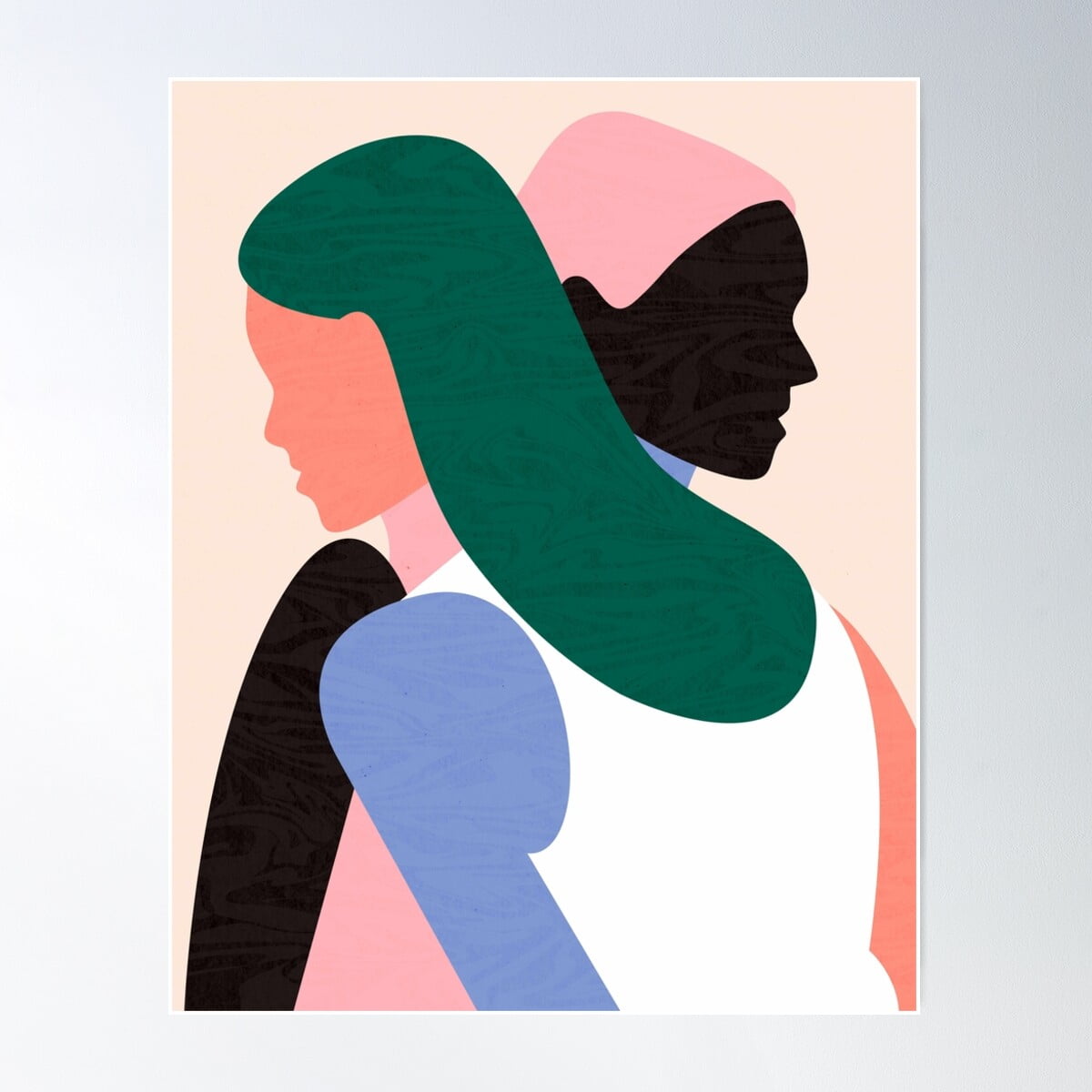 Intertwined Identities, Overlapping Figures, Abstract Minimalist Modern ...