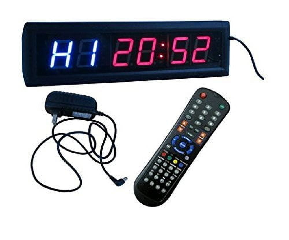 Interval Timer Stopwatch Wall Clock w/IR Remote Control(14"x4"x1.5 ...