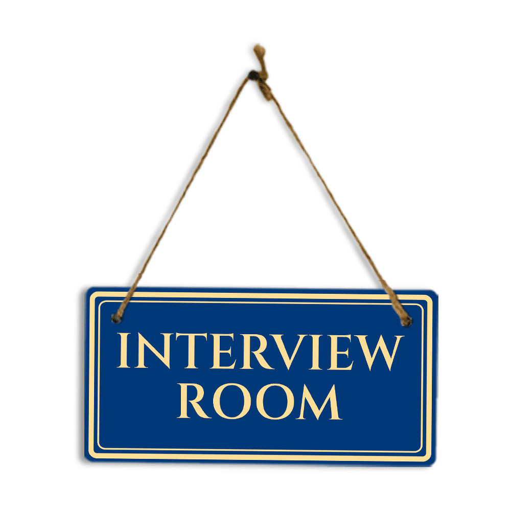 Interview Room 5" x 10" Hanging Wall or Door Sign | Legal and Court ...