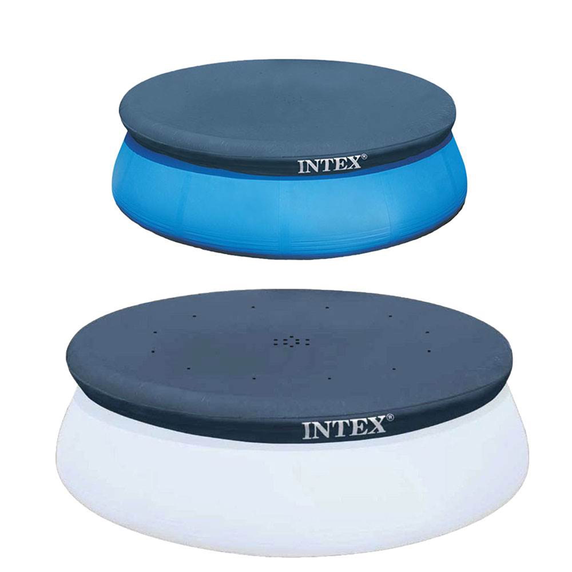 Intex Easy Set 10' and 8' Above Ground Pool Covers, UV-Resistant Vinyl ...