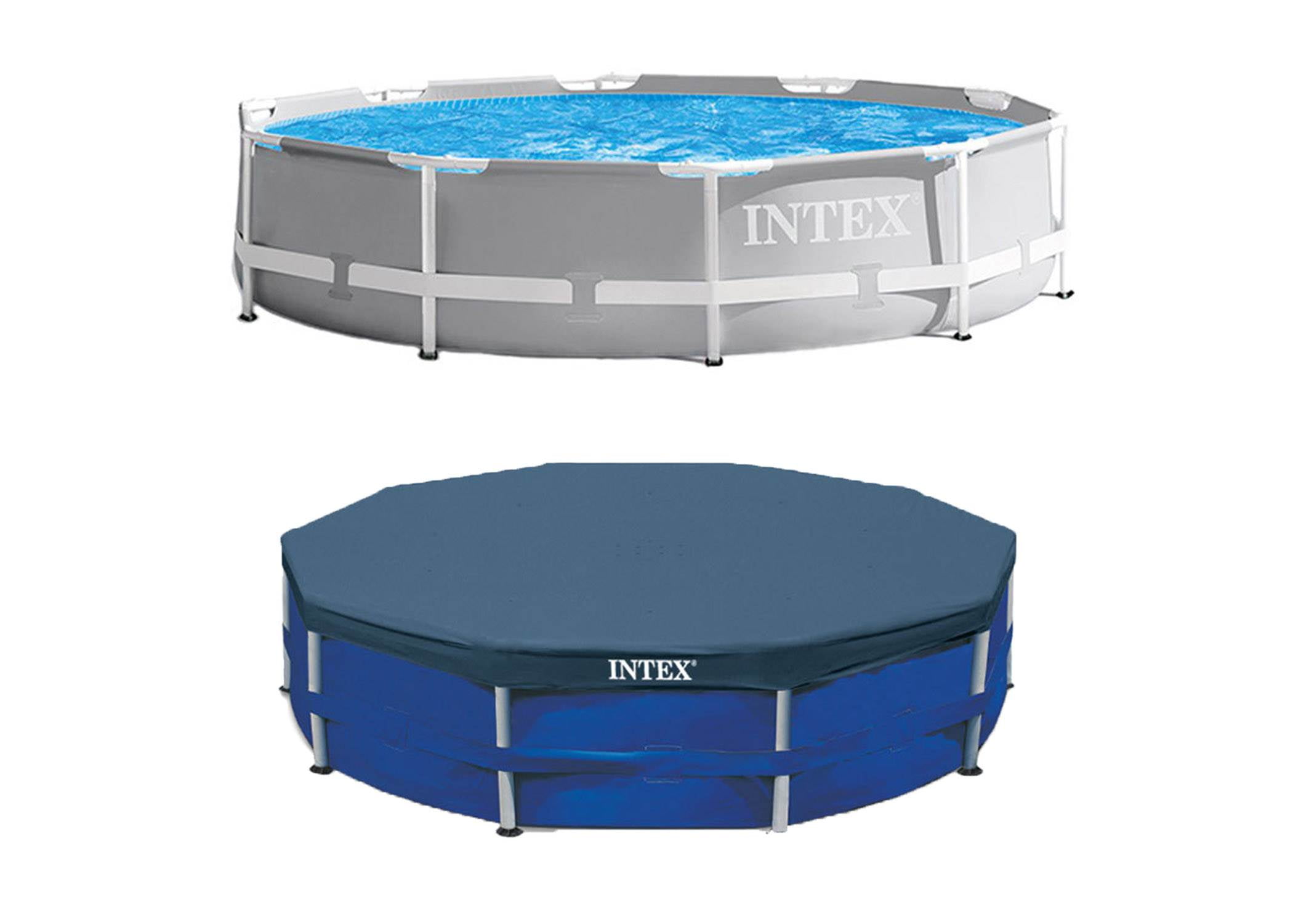 Intex Quick Set 10ft x 30in Prism Frame Swimming Pool with Round Above ...