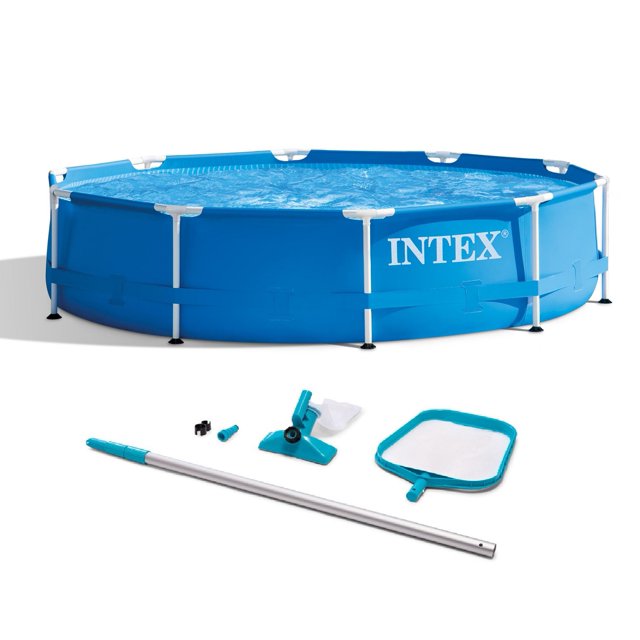 Intex 10' x 30" Metal Frame Set Swimming Pool with Filter Pump ...