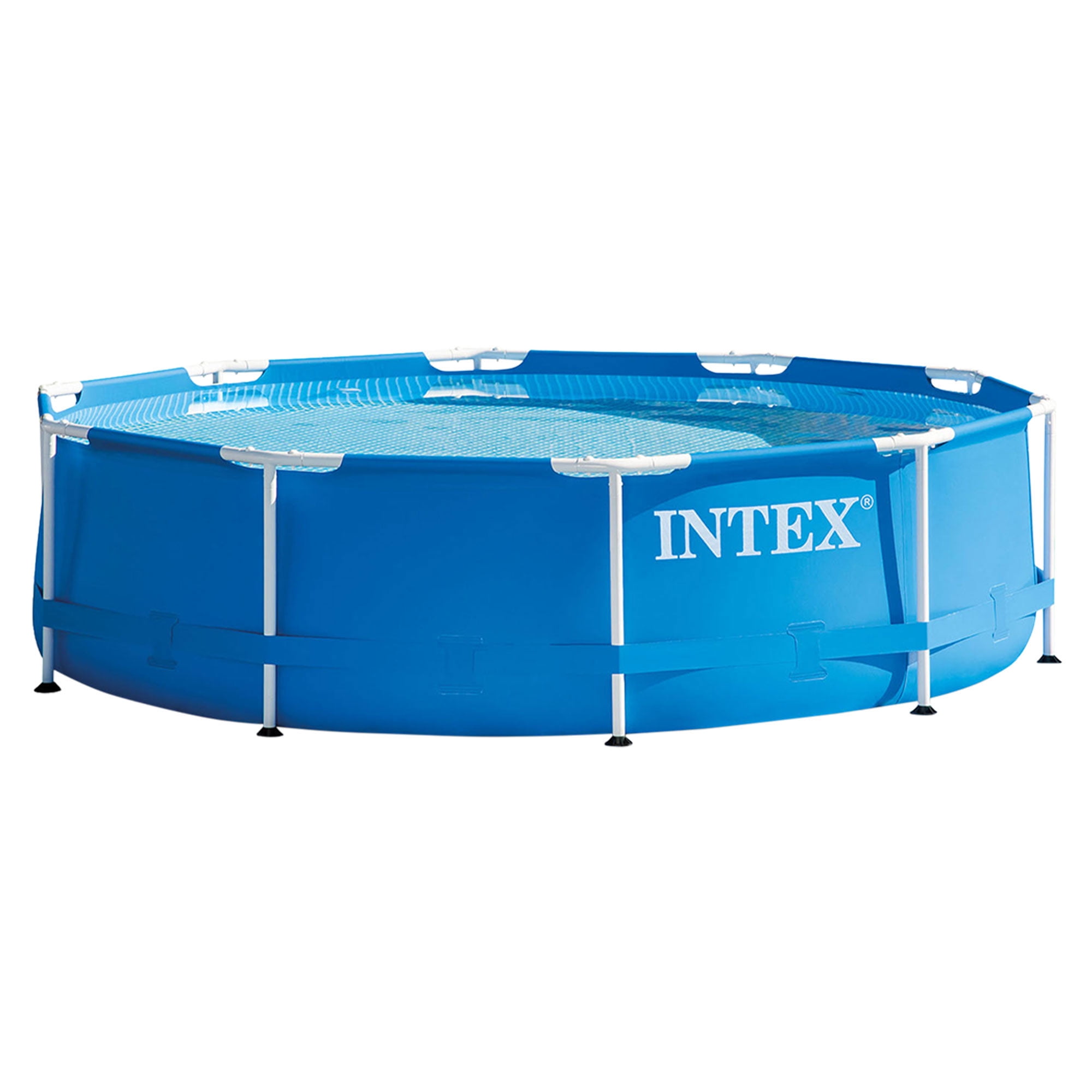 Open Box Intex 10' x 30" Round Metal Frame Above Ground Swimming Pool ...