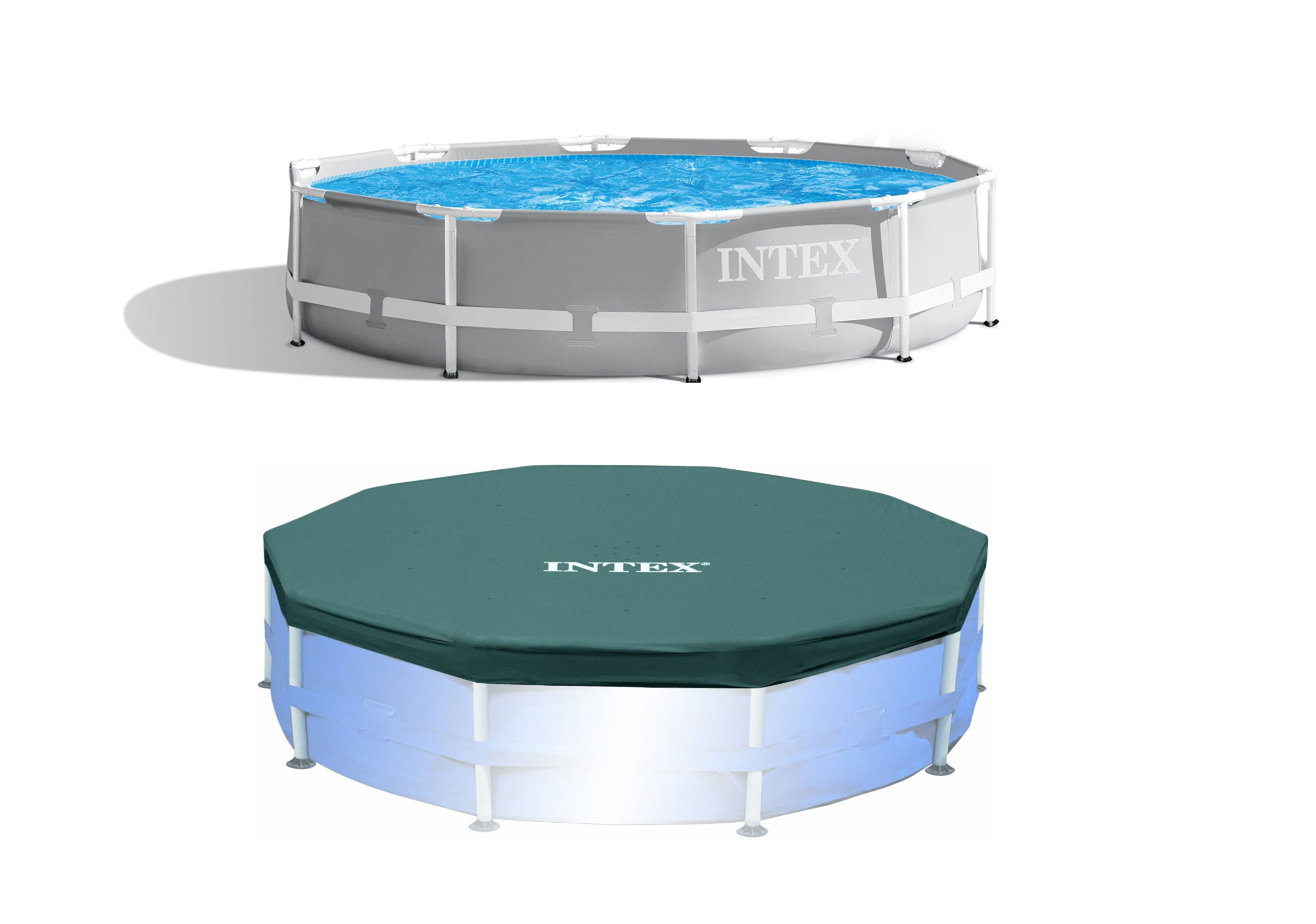 "Intex 10'x30"" Prism Frame Above Ground Pool with Metal Frame & 10 ...