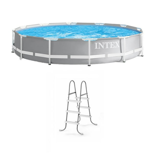 Intex 12 Foot Prism Frame Above Ground Swimming Pool with Pump & Pool ...