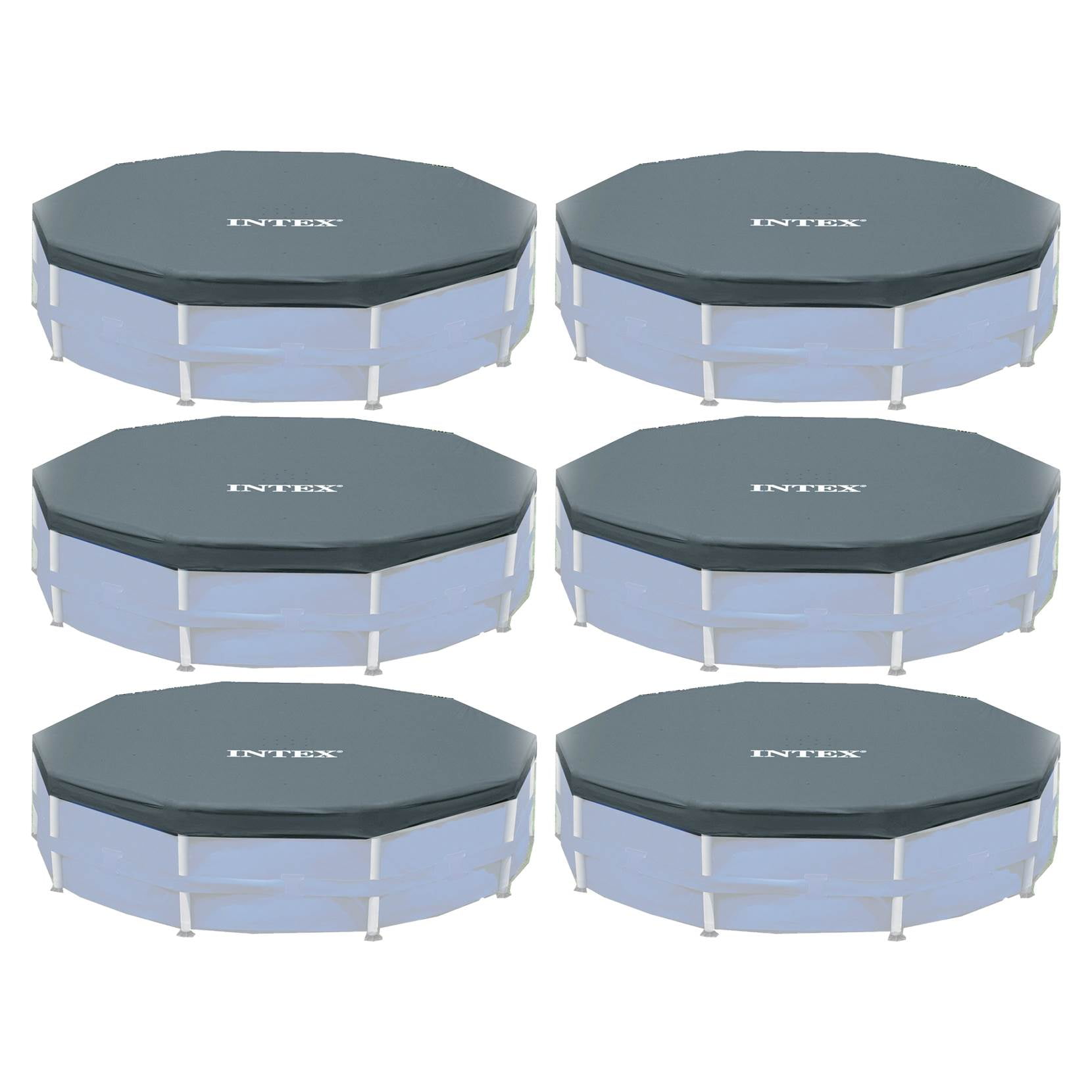 Intex 12 Foot Round Frame Easy Above Ground Swimming Pool Debris Cover ...