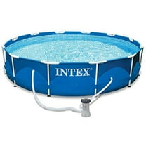 "Intex 15'x48"" Swimming Pool with Metal Frame, Filter Pump & Ladder ...