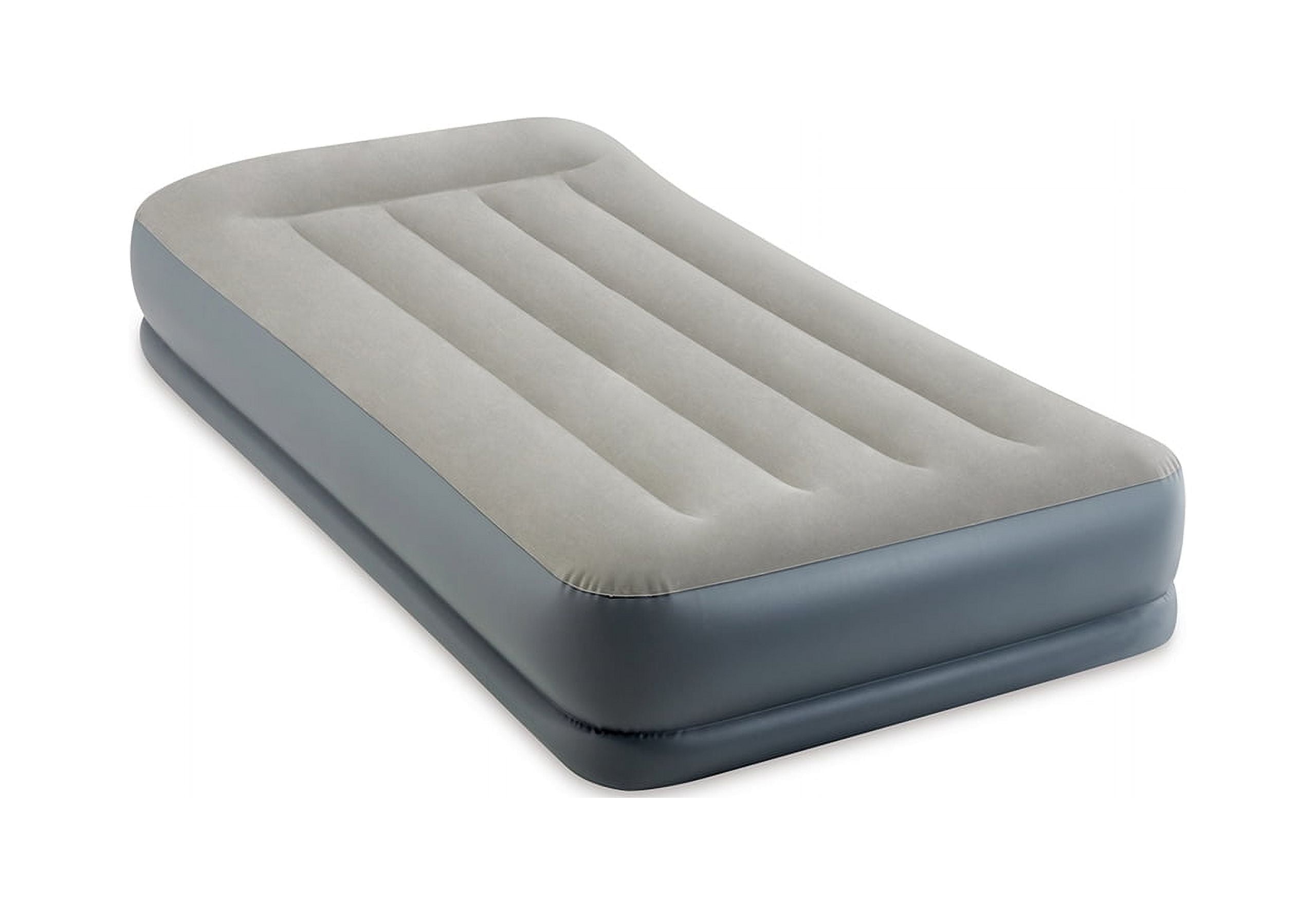 Intex Inflatable Twin Air Mattress, 12in Mid-Rise, Built-in Pump ...