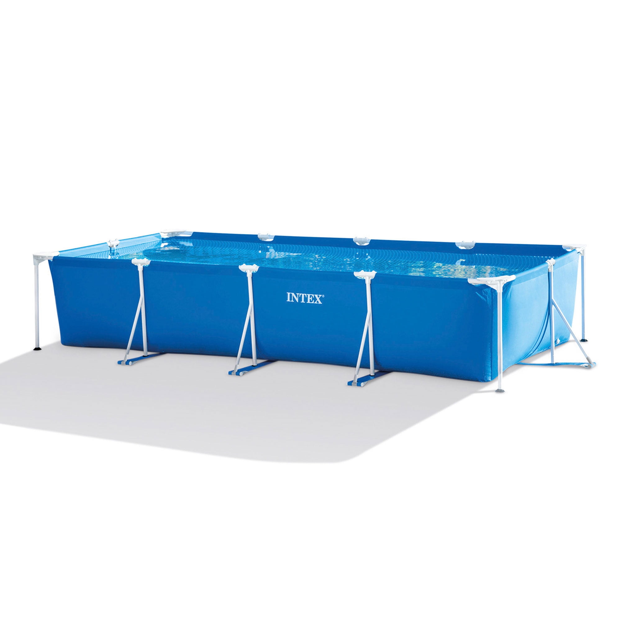 Intex Easy Set Up Rectangular Frame Above Ground Pool for Adults, 14.75 ...