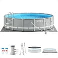 "Intex 15'x42"" Prism Frame Above Ground Pool Set with Steel Ladder ...