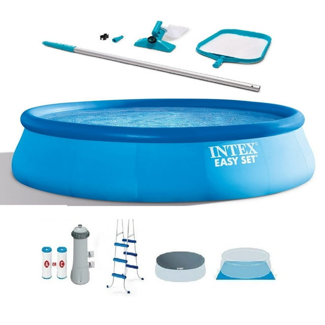 Intex 15ft X 42in Quick Set Ground Metal Swimming Pool with Filter Pump ...