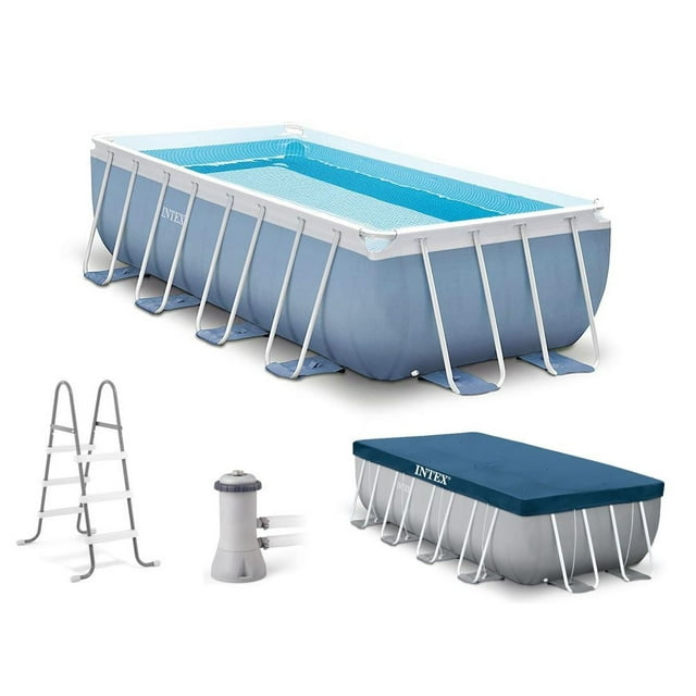 Intex 16ft X 8ft X 42in Prism Frame Rectangular Pool Set - Walmart.com