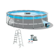Coleman Power Steel Round Frame Above Ground Pool Set for Kids and ...