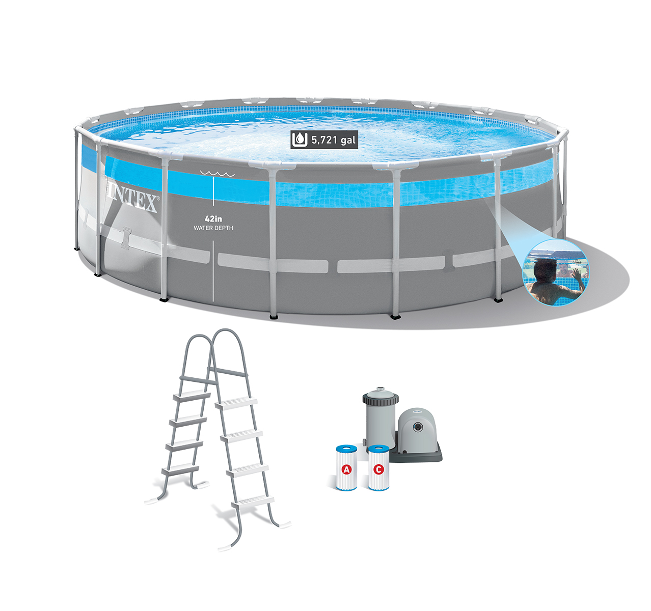 Intex 120" x 30" Easy Set Swimming Pool & 330 GPH Filter Pump , 28121EH ...