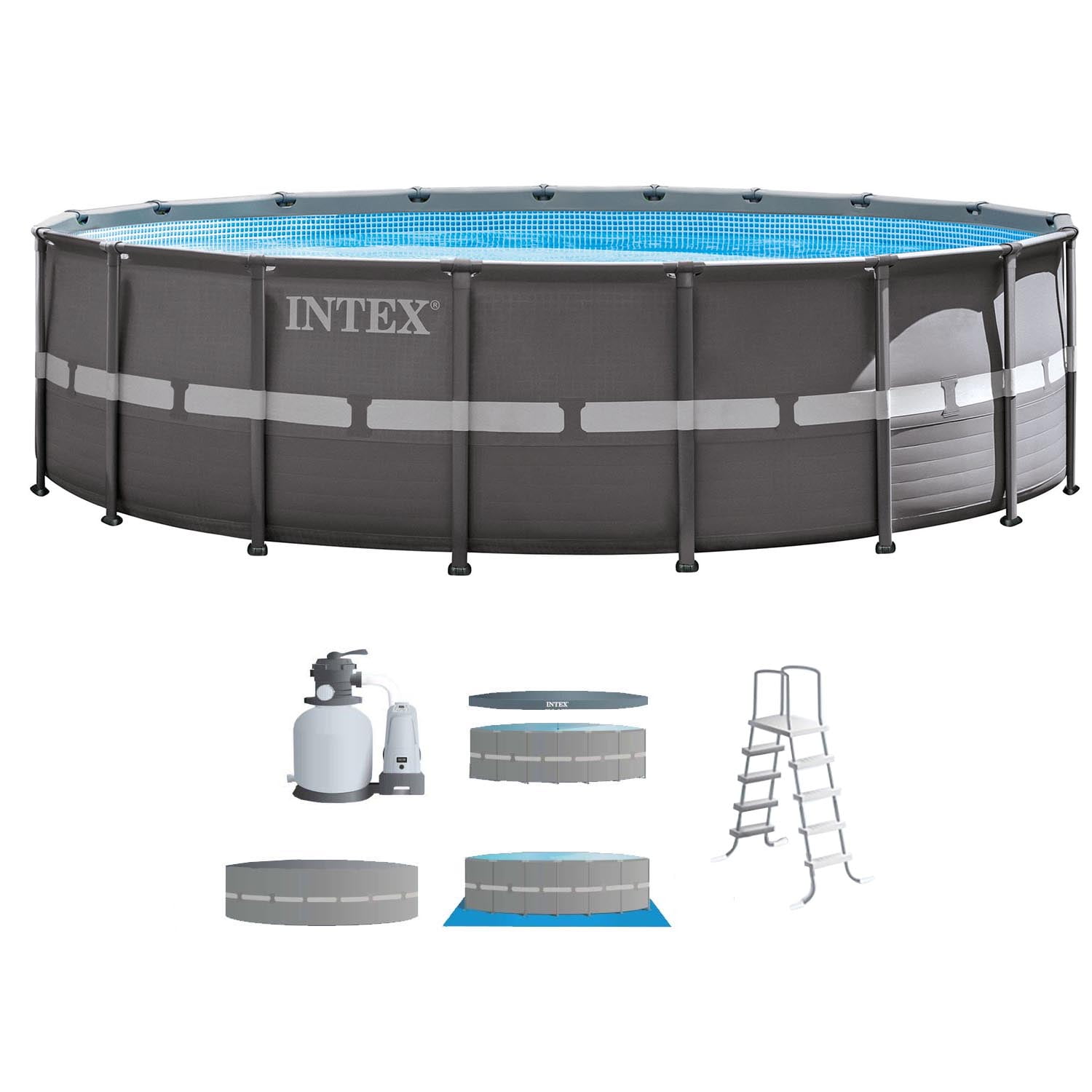 Intex 18' x 52" Ultra Frame Above Ground Swimming Pool Set with Sand ...