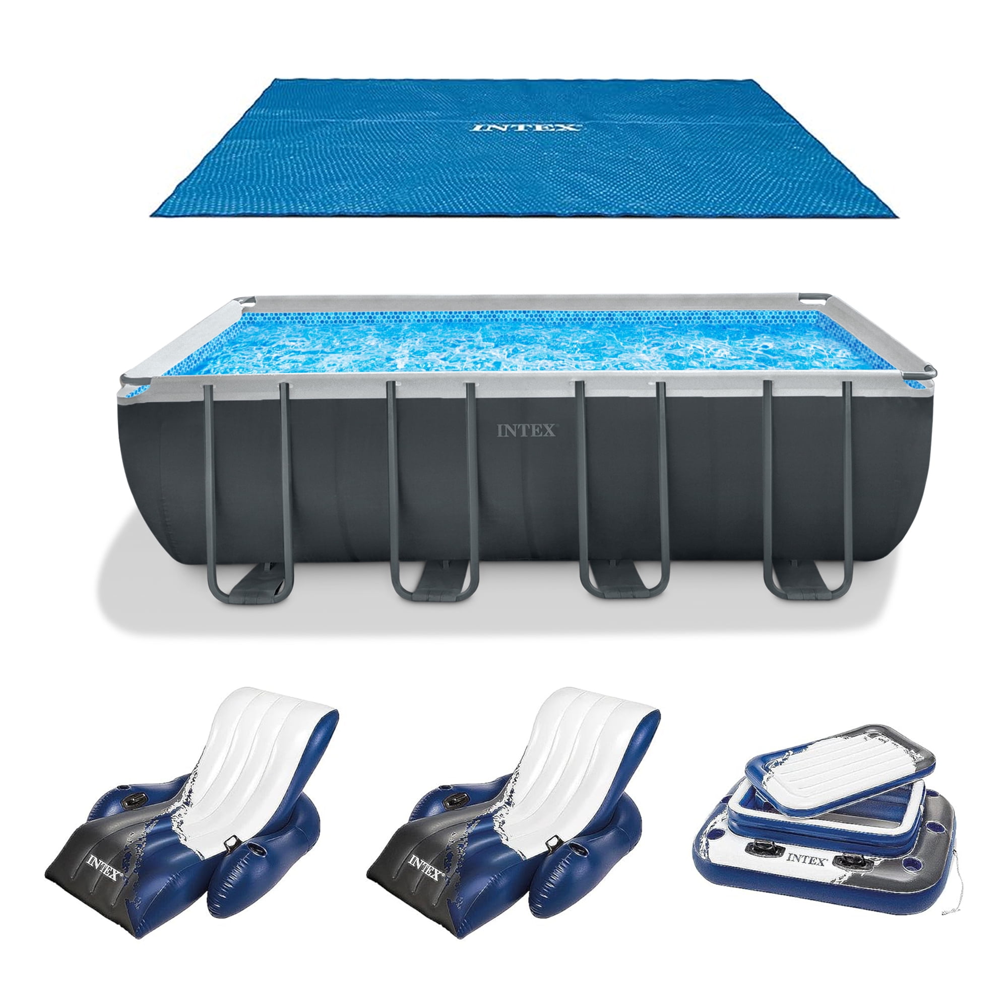 INTEX Ultra XTR Outdoor Ground Swimming Pool with Pump Filter, Cover ...