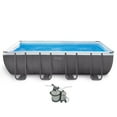 Intex Ultra Frame Large Rectangular Swimming Pool 18ft x 9ft x 52in with Filter Pump & Ladder ...