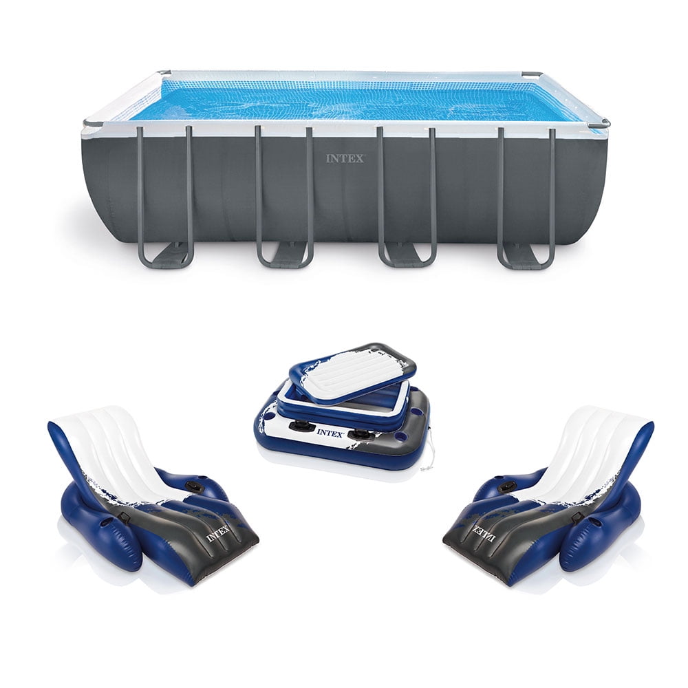 Intex 18ft x 9ft x 52in Ultra XTR Rectangular Pool, Floats (2 Pack ...