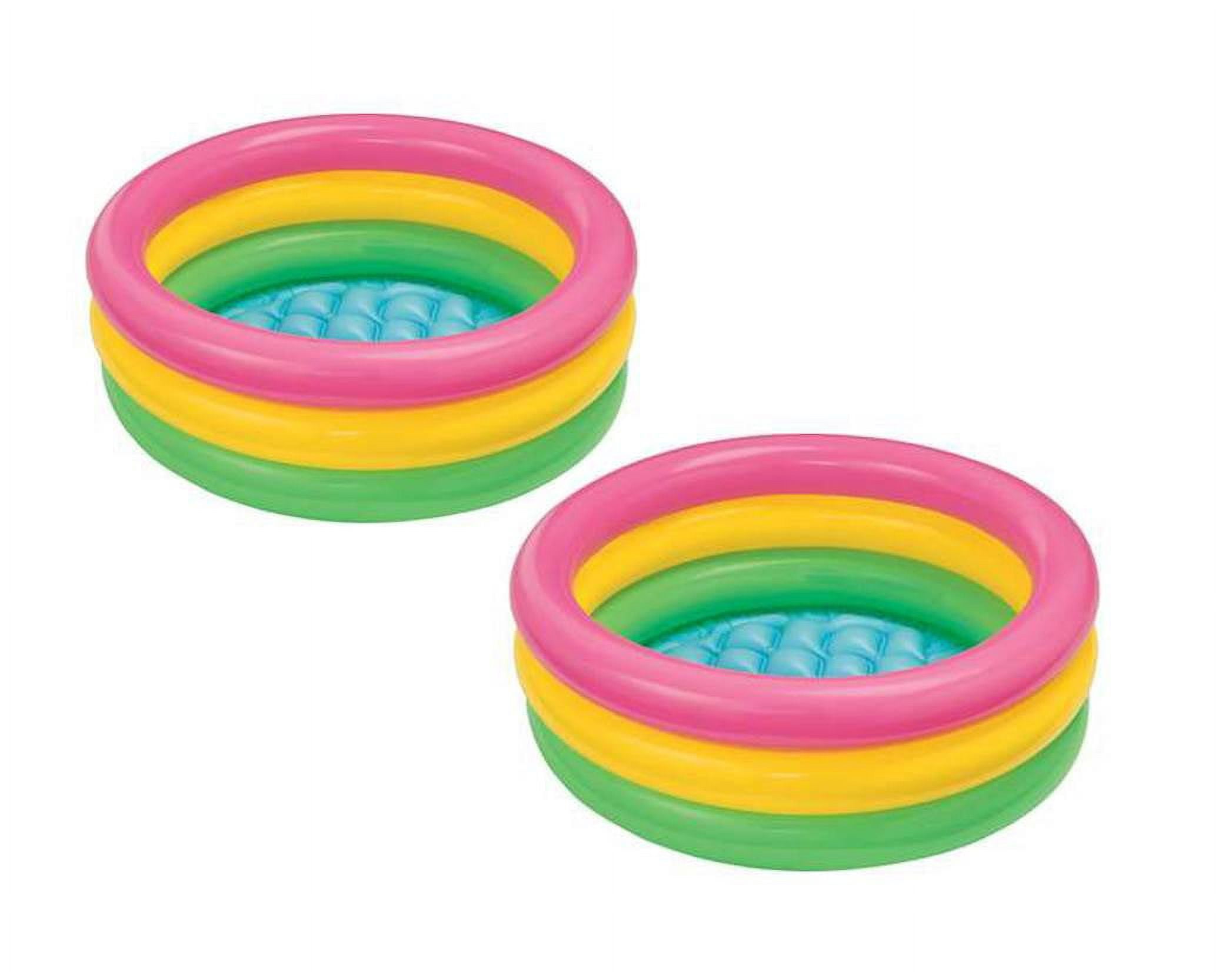 Intex 2.8ft x 10in Sunset Glow Inflatable Colorful Baby Swimming Pool ...