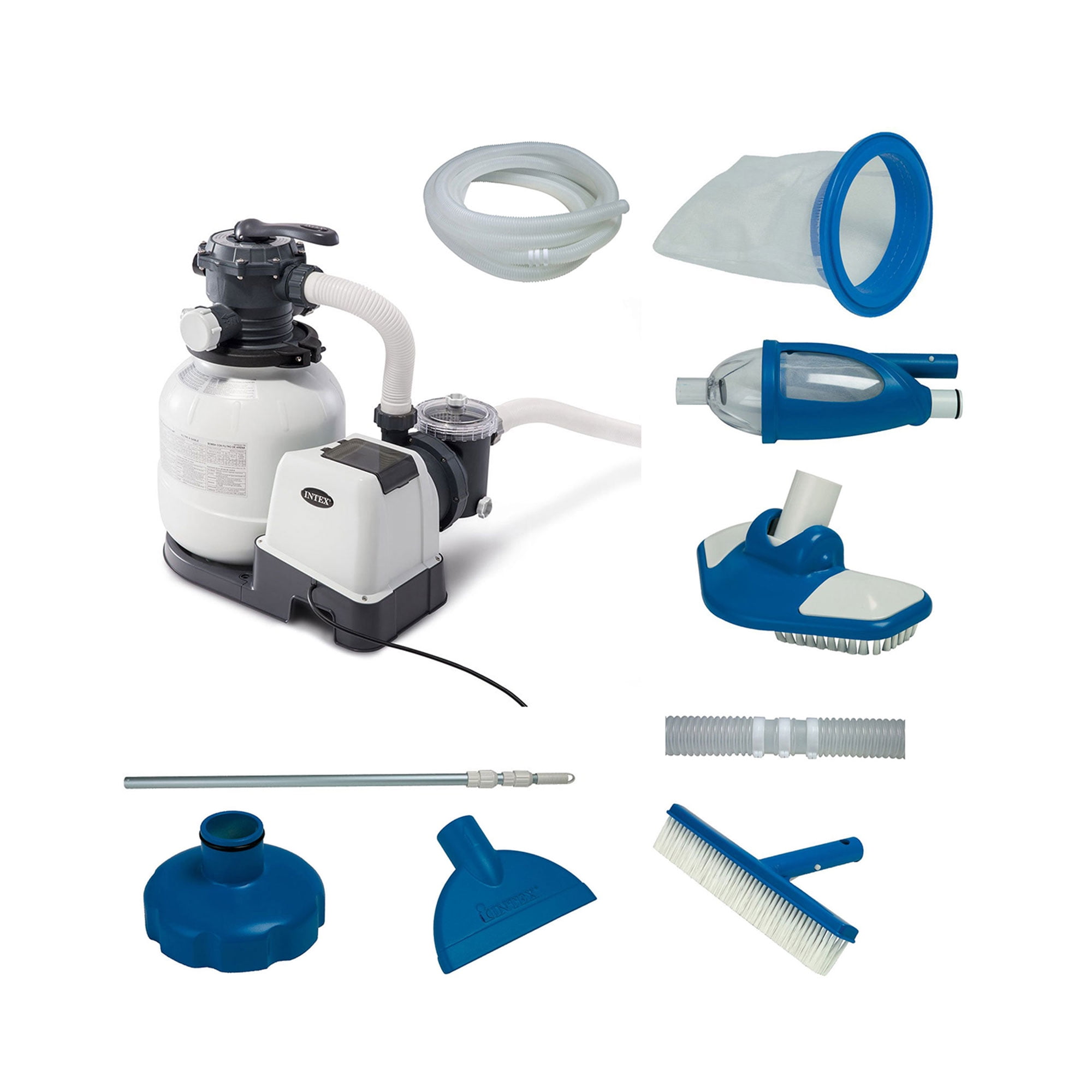 Intex 2100 GPH Swimming Pool Sand Filter Pump, Crystal Clear Water with ...