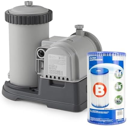 Intex 2500 GPH Swimming Pool Filter Pump with Built-In Timer and Easy-Set Type B Filters For ...