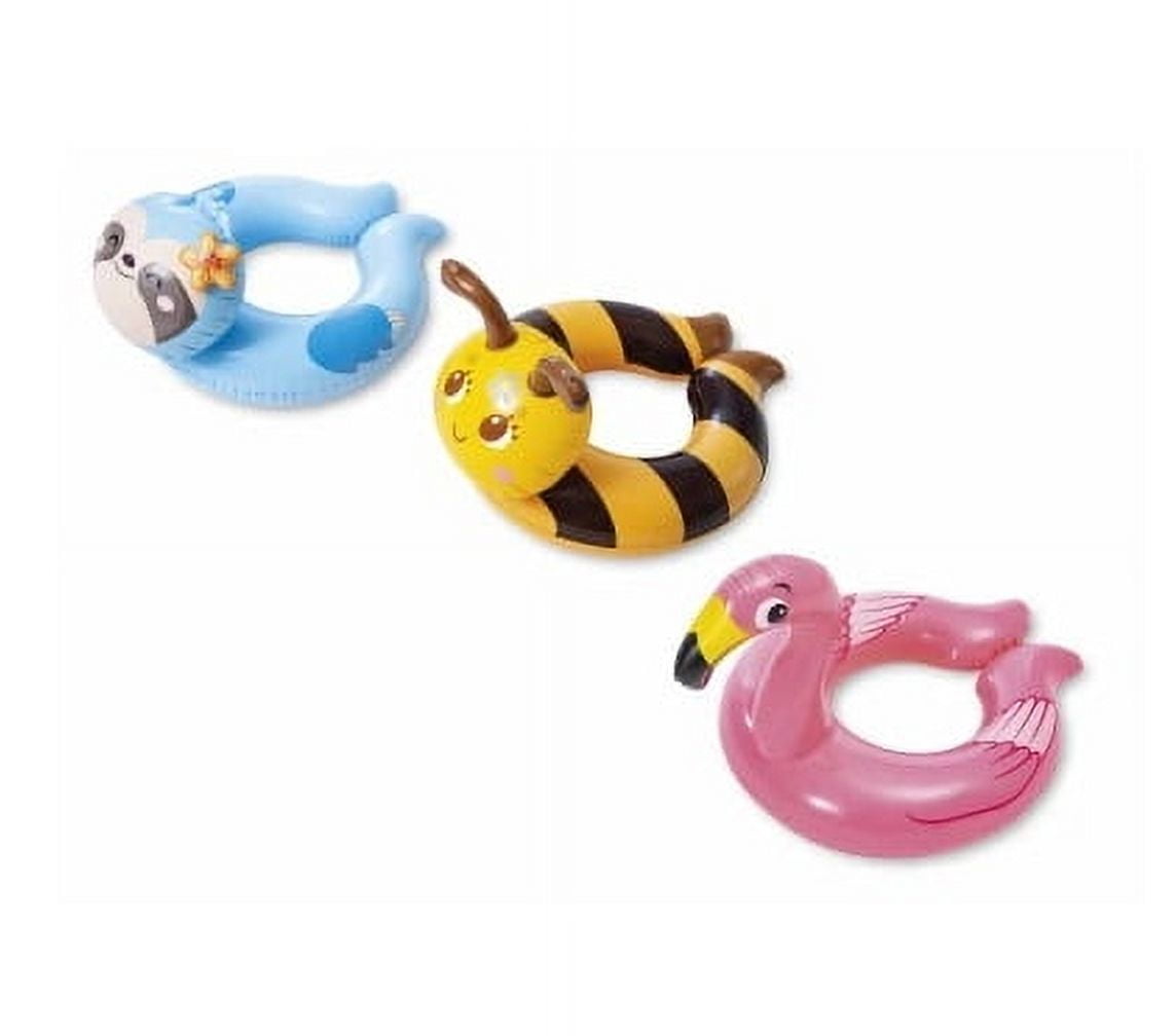 Intex, 3 Pack- Animal Head Split Ring Pool Floats Bundle Includes Bee ...