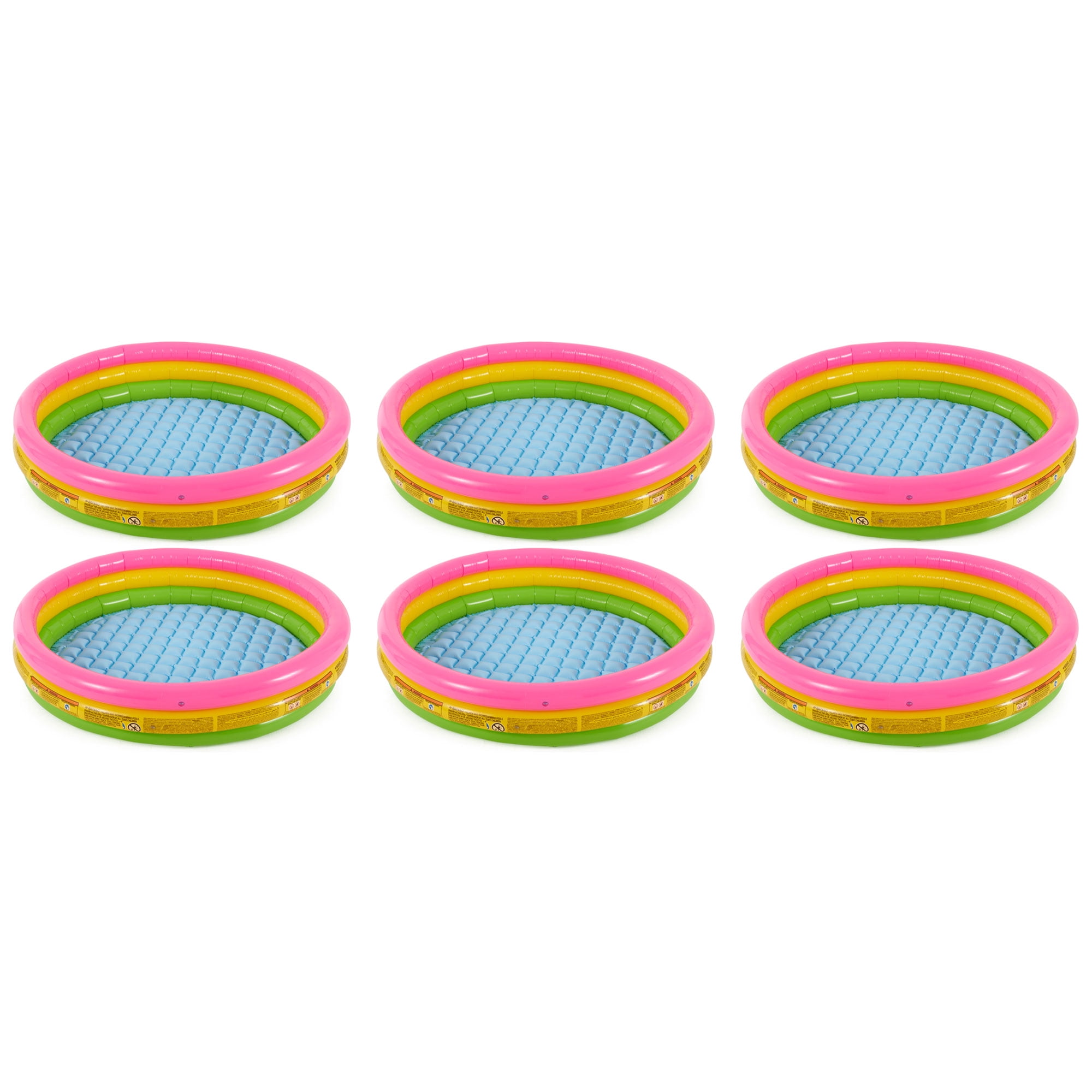 Intex 58" x 13" Inflatable Sunset Glow Backyard Kids Splash Pool, 6 ...